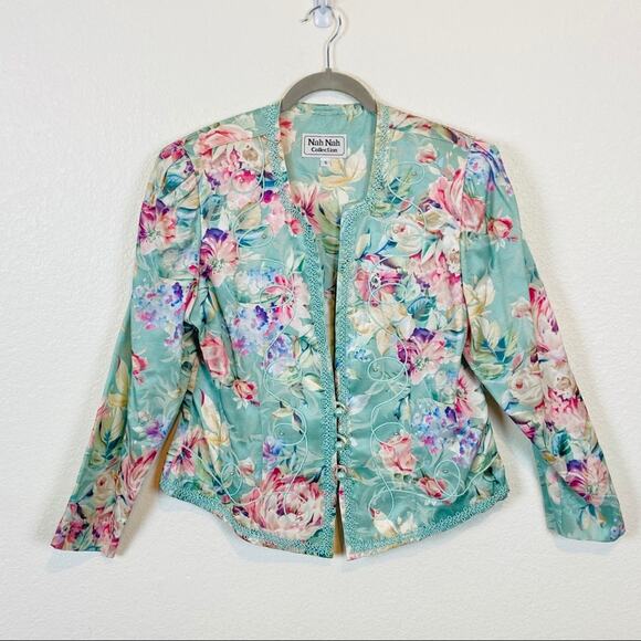 Vintage | Jackets & Coats | Satin Jacket 8s Floral Victorian Chic ...